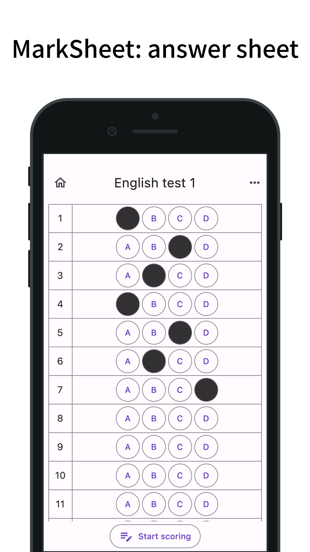 MarkSheet: answer sheet [iOS, Android] | enoiu